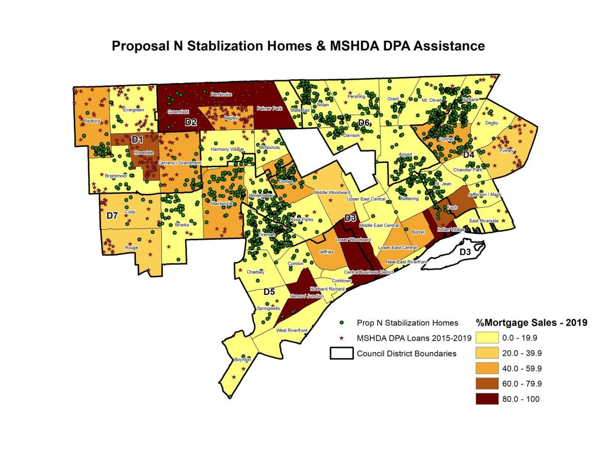 Map: Uneven Proposal N and MSHDA Loans in Detroit | DETROITography