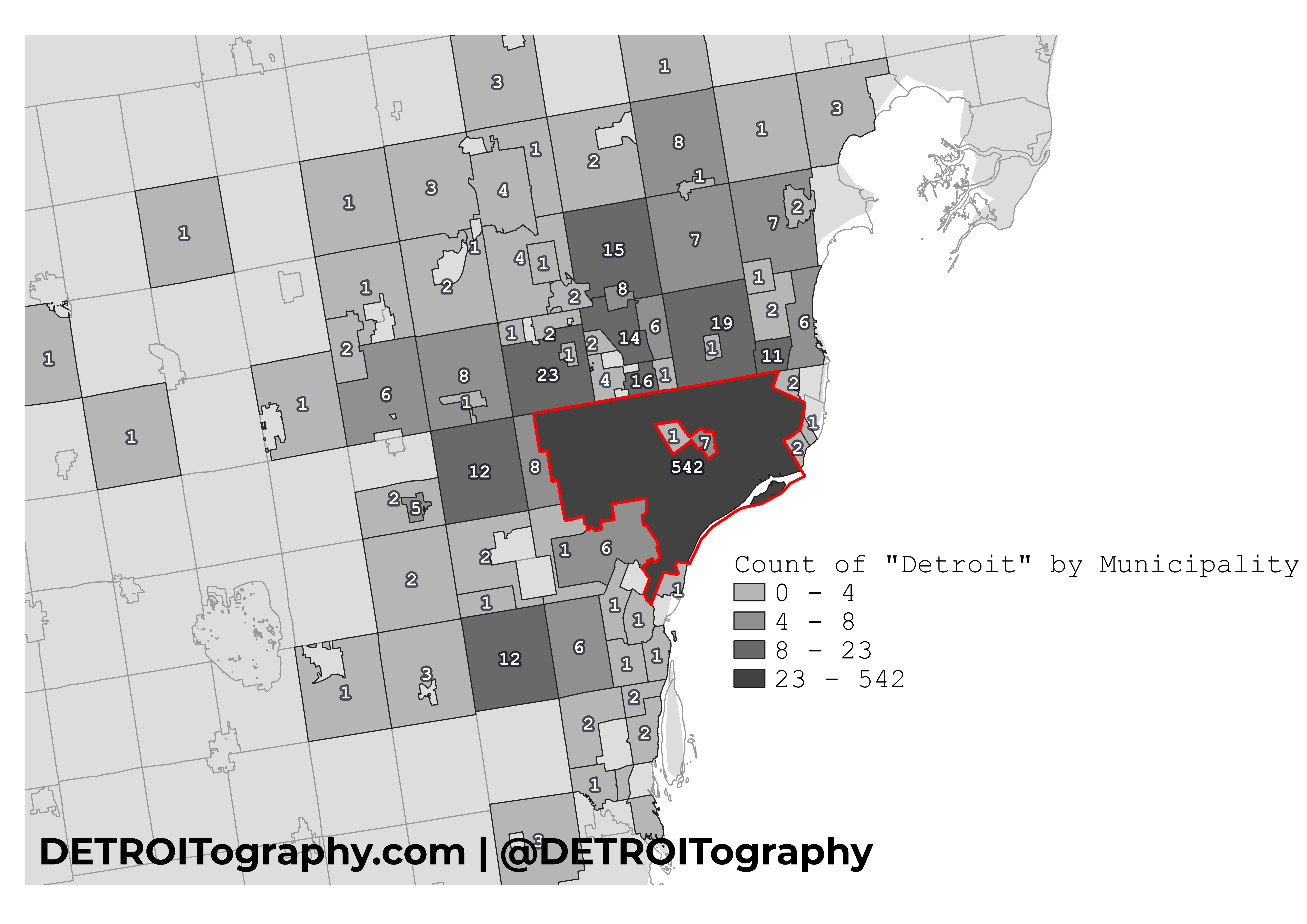 Map: “Detroit” places inside and outside the city limits | DETROITography