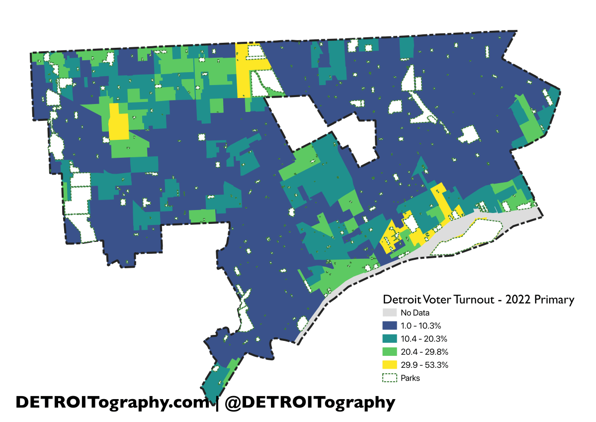 Map: Who Voted in Detroit? Primary 2022 | DETROITography