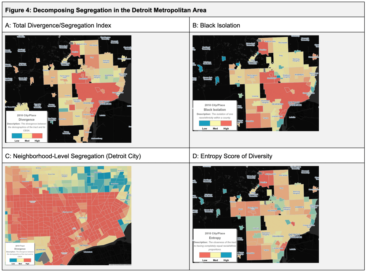 Map: Measuring Segregation in the Detroit Metropolitan Area ...