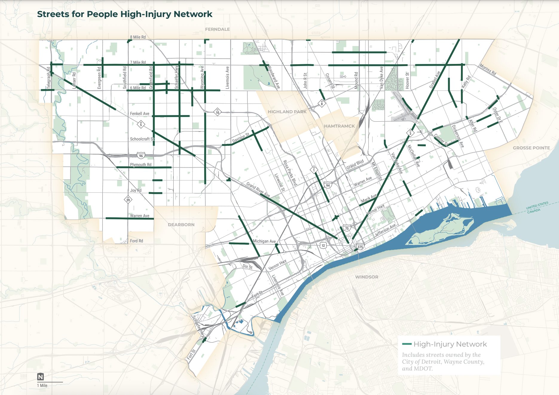 Map: Detroit High Injury Network Map | DETROITography