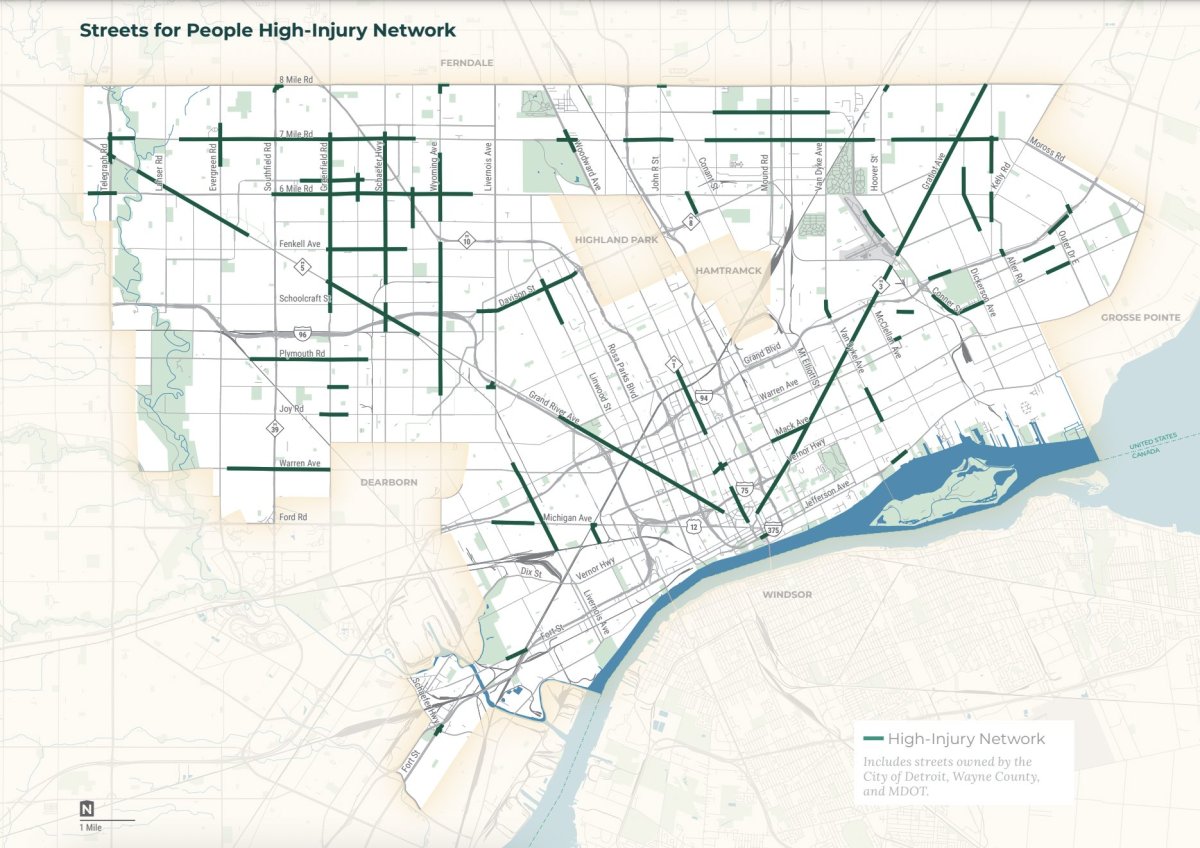 Map: Detroit High Injury Network Map | DETROITography
