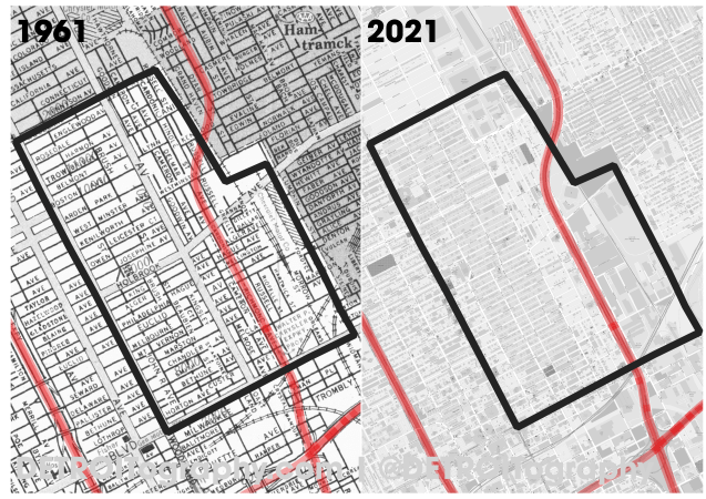 Map: Change in Detroit’s North End 1961 to 2021 | DETROITography