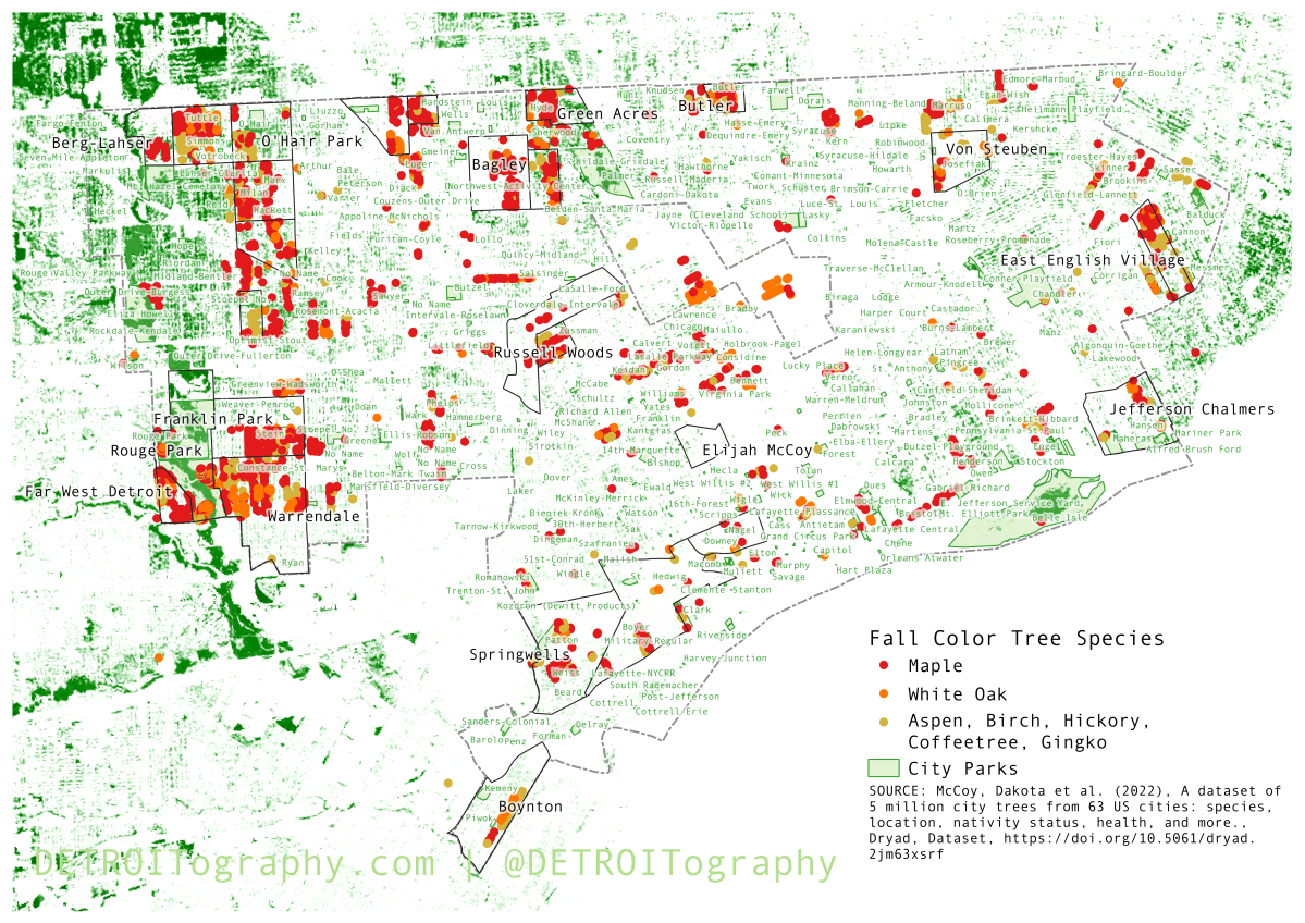 Map: Where to Find Detroit’s Fall Colors | DETROITography