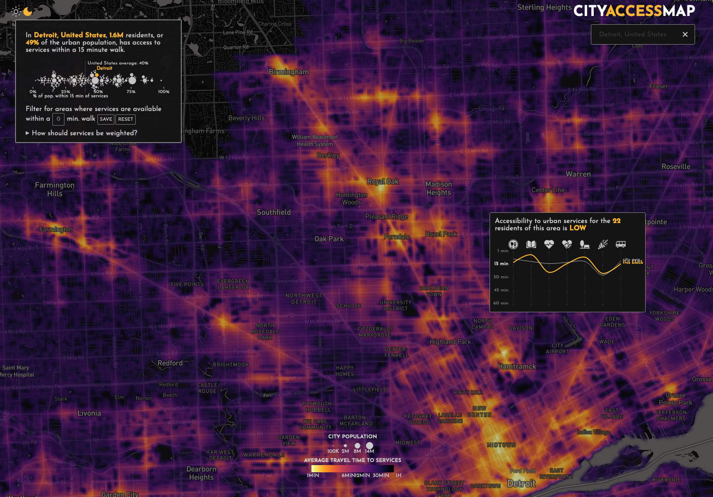 Map: Detroit Service Accessibility | DETROITography