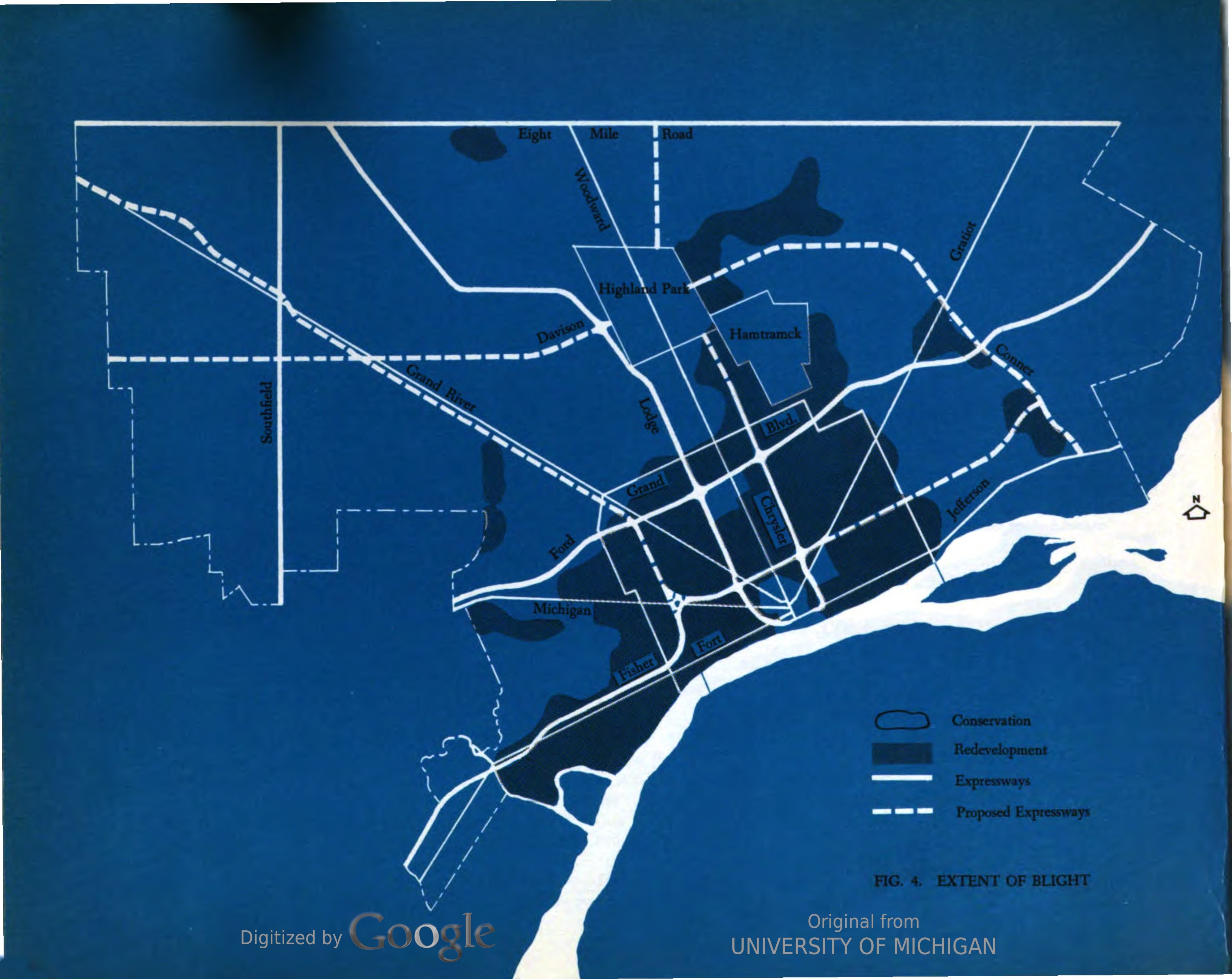 Map: Extent of Blight in Detroit 1962 | DETROITography