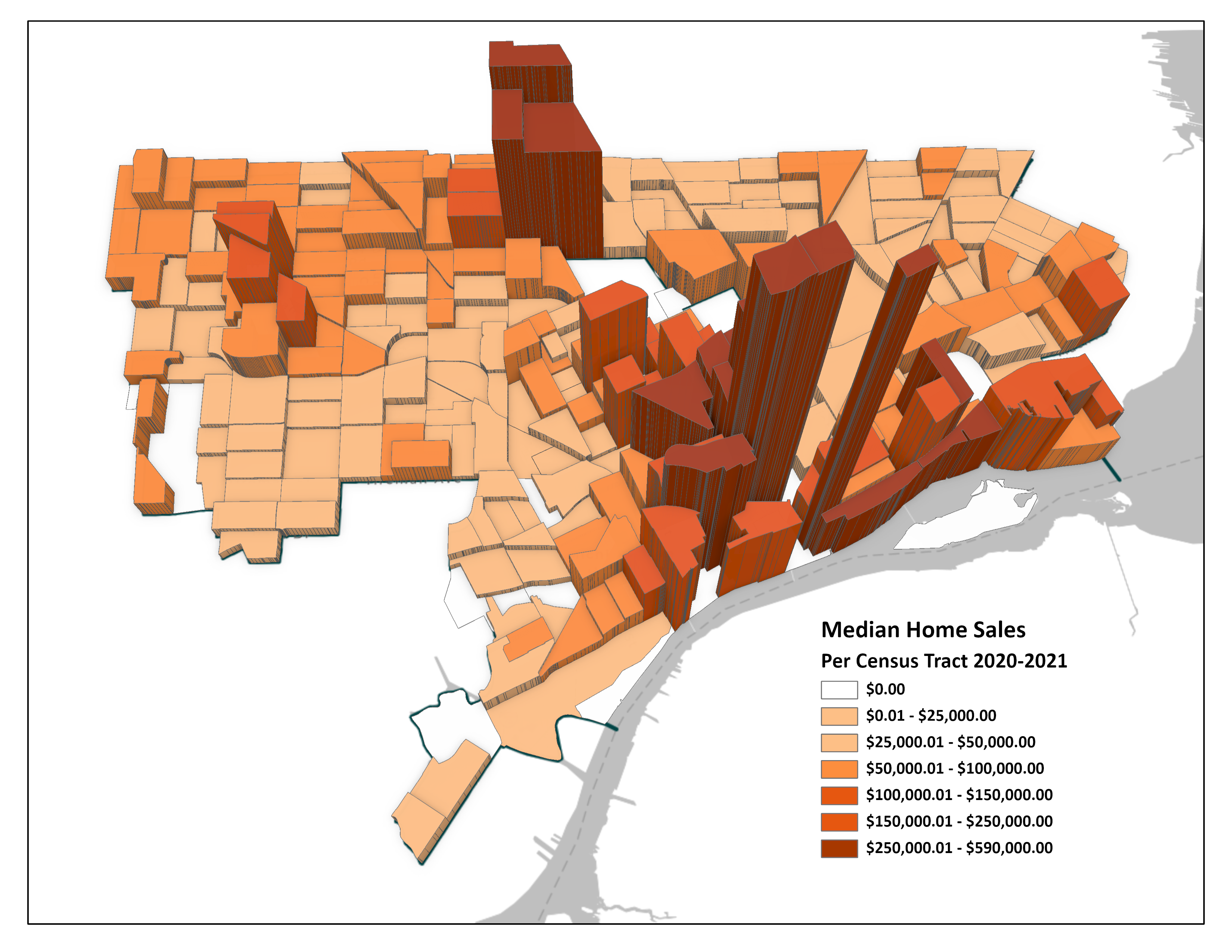 Map: Median Home Market Sales in Detroit 2020-2021 | DETROITography