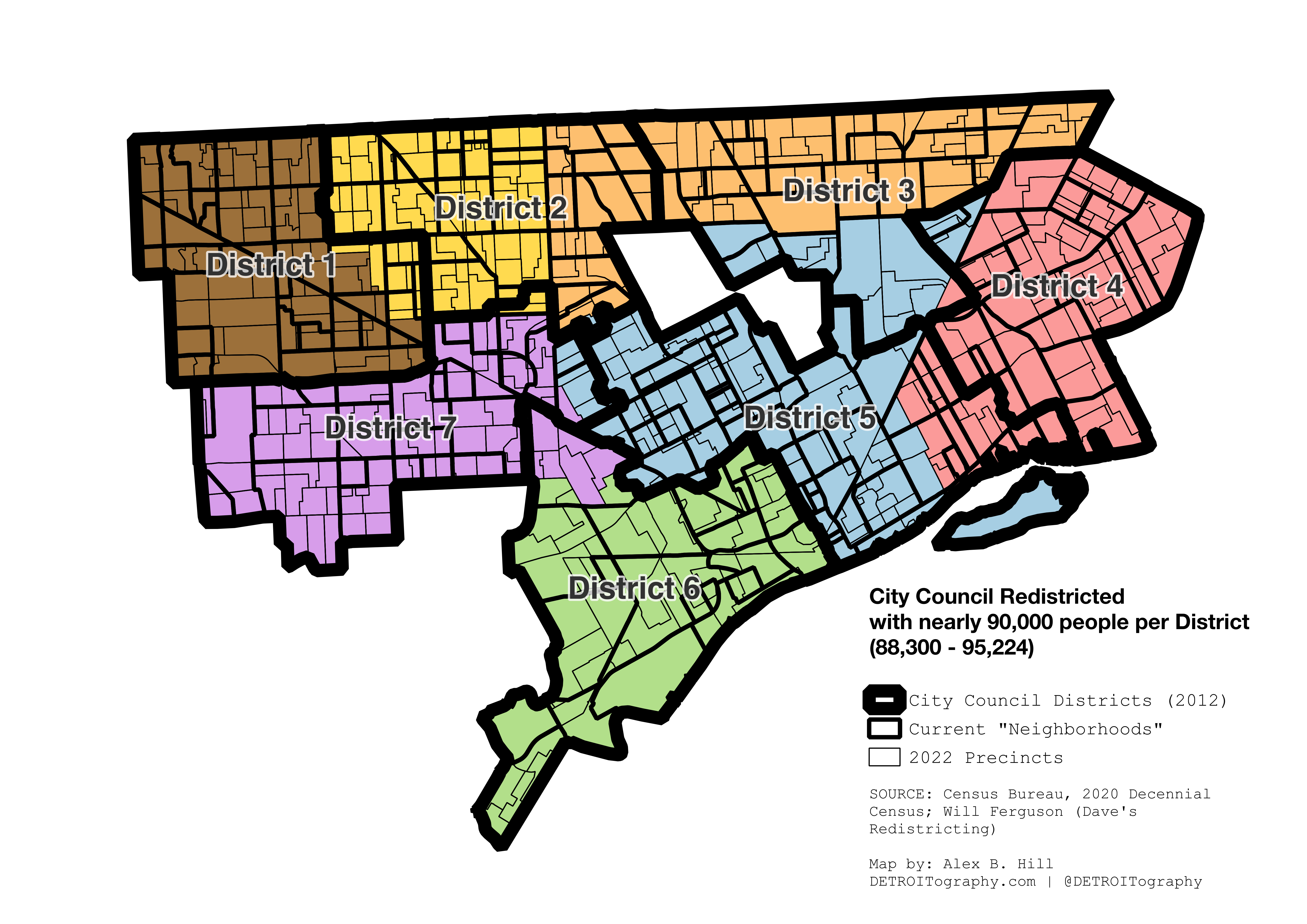 Map: Is it time for Detroit City Council Redistricting? | DETROITography