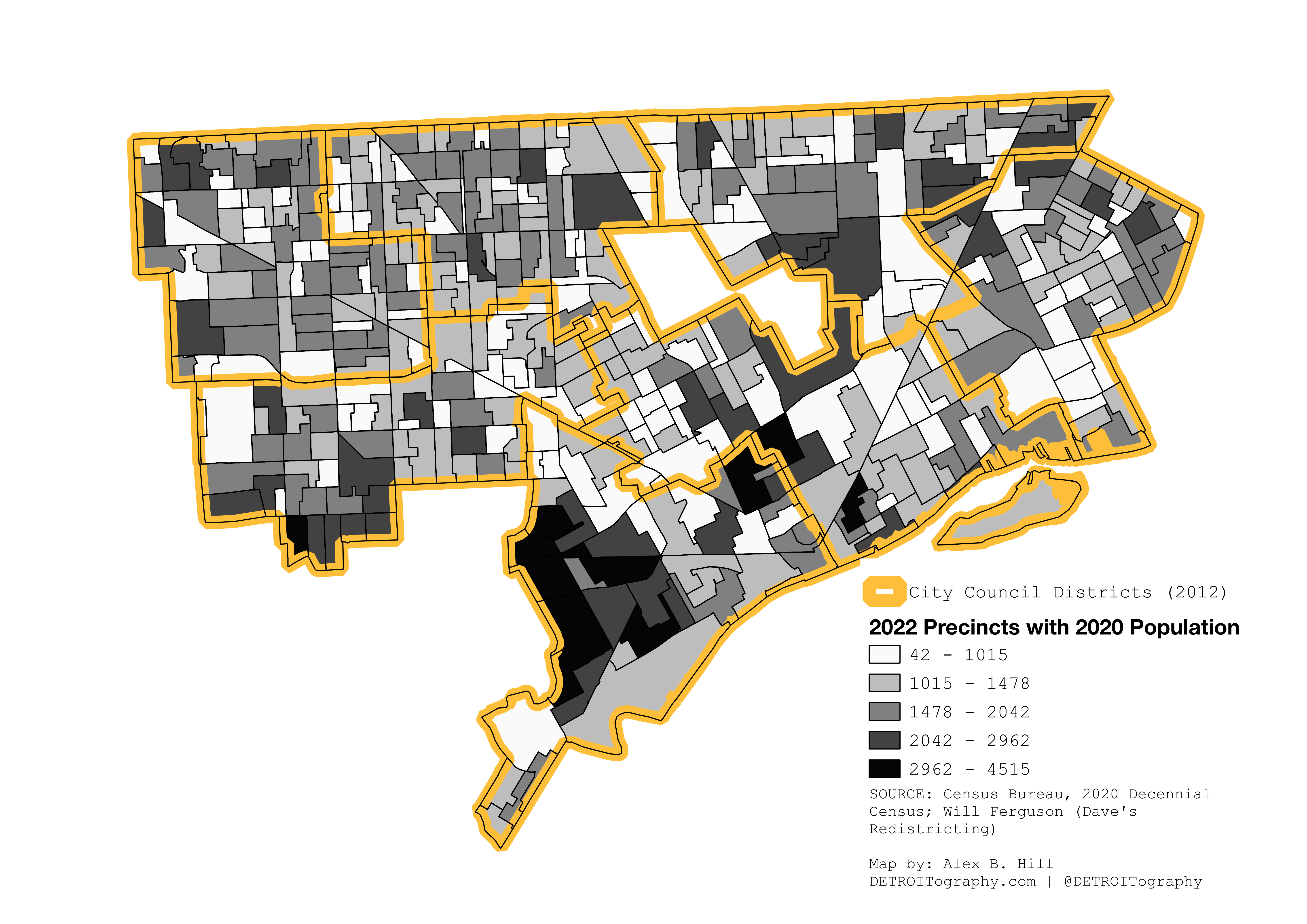 Map: Is it time for Detroit City Council Redistricting? | DETROITography