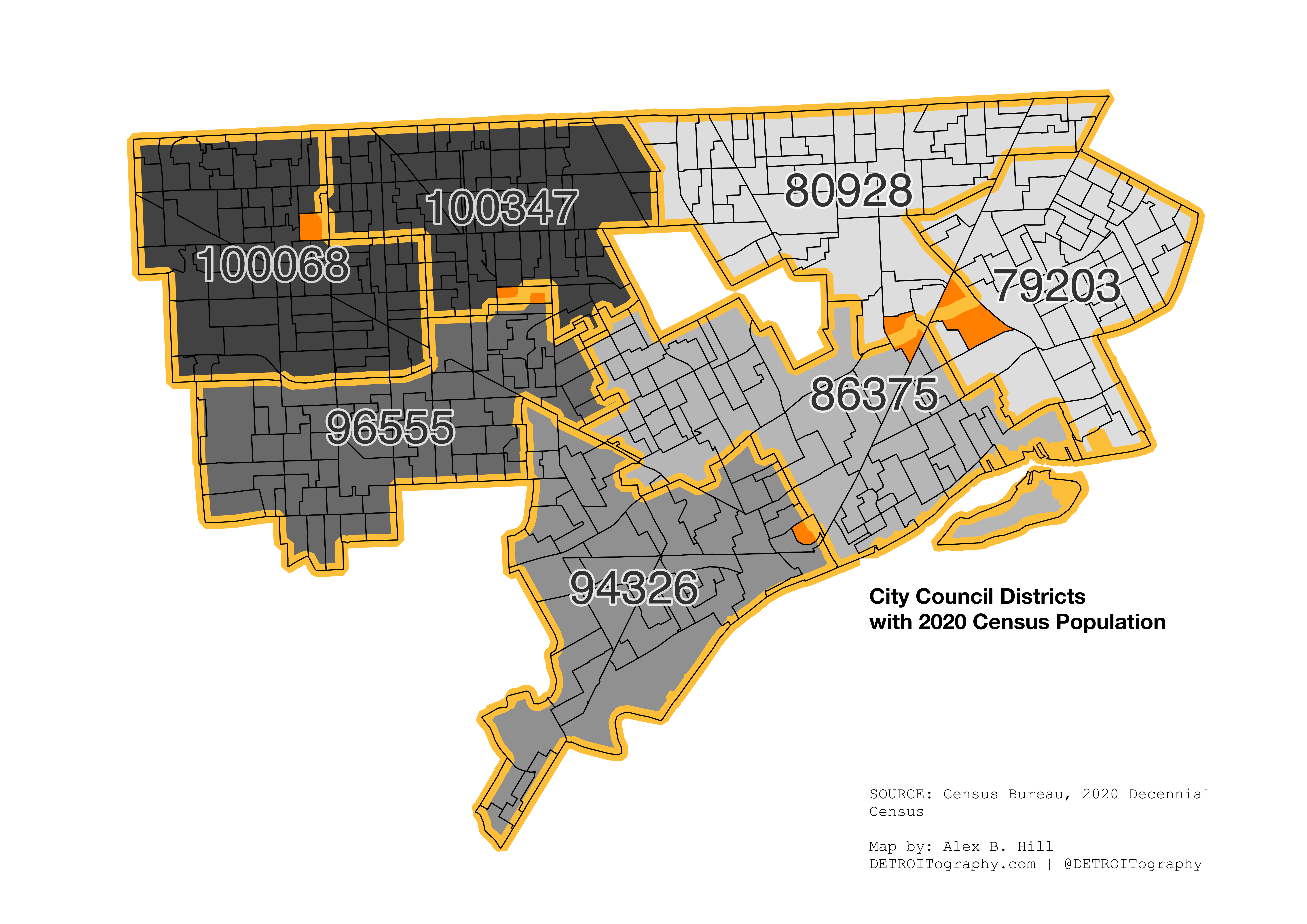 Map: Is it time for Detroit City Council Redistricting? | DETROITography