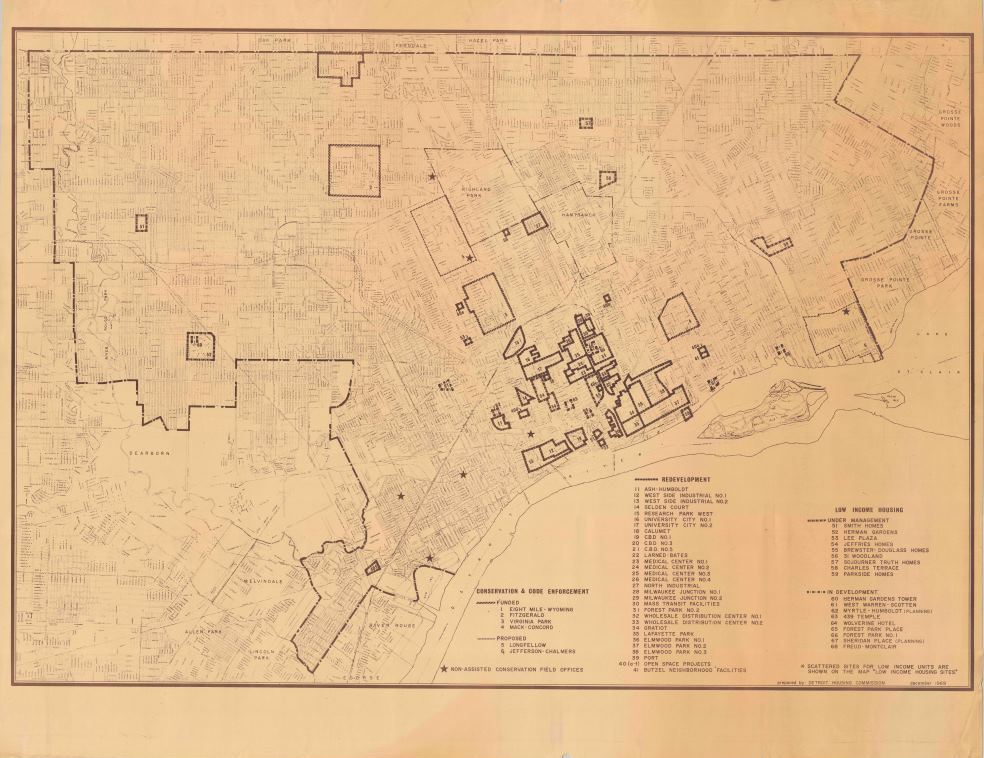 Map: Detroit Housing Commission Project 1969 | DETROITography