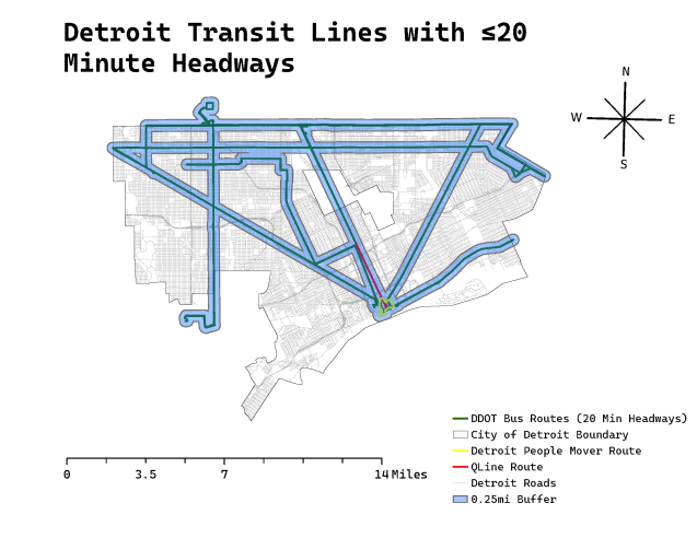 Map: Reliable Detroit Transit | DETROITography