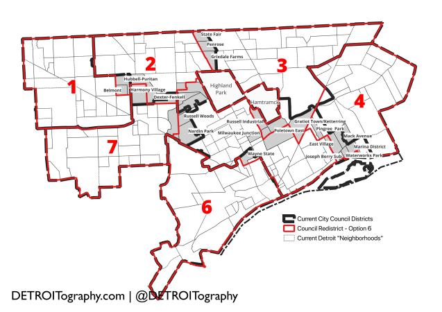 Map: New Detroit City Council Districts for 2025 | DETROITography