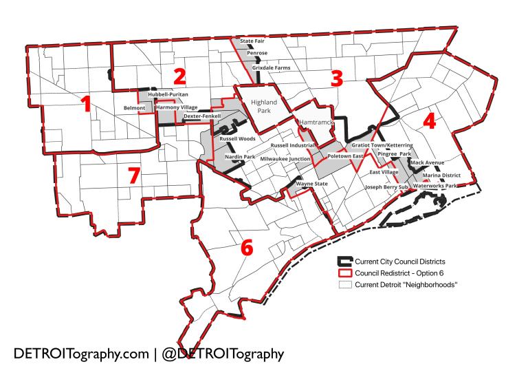 Map: New Detroit City Council Districts for 2025 | DETROITography