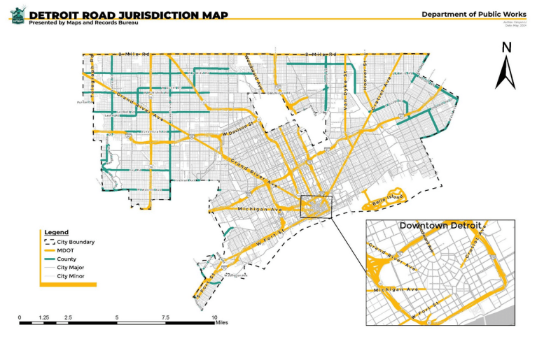 Detroit Road Jurisdiction Map | DETROITography