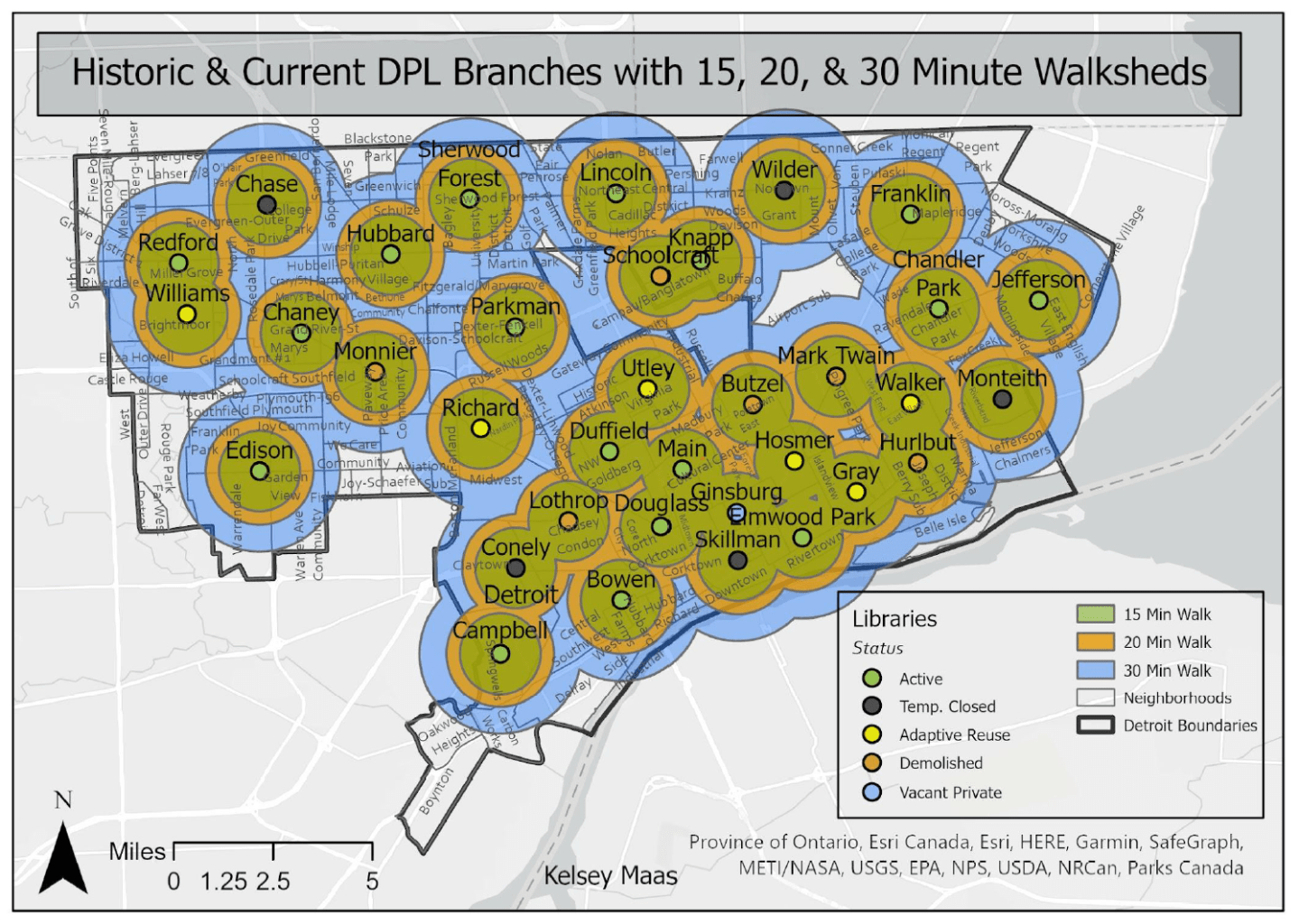 Map: Walking to Detroit’s Public Libraries | DETROITography
