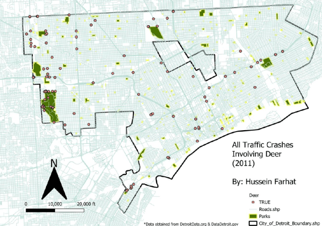 Map: Visualizing Types of Traffic Crashes in Detroit 2011 | DETROITography